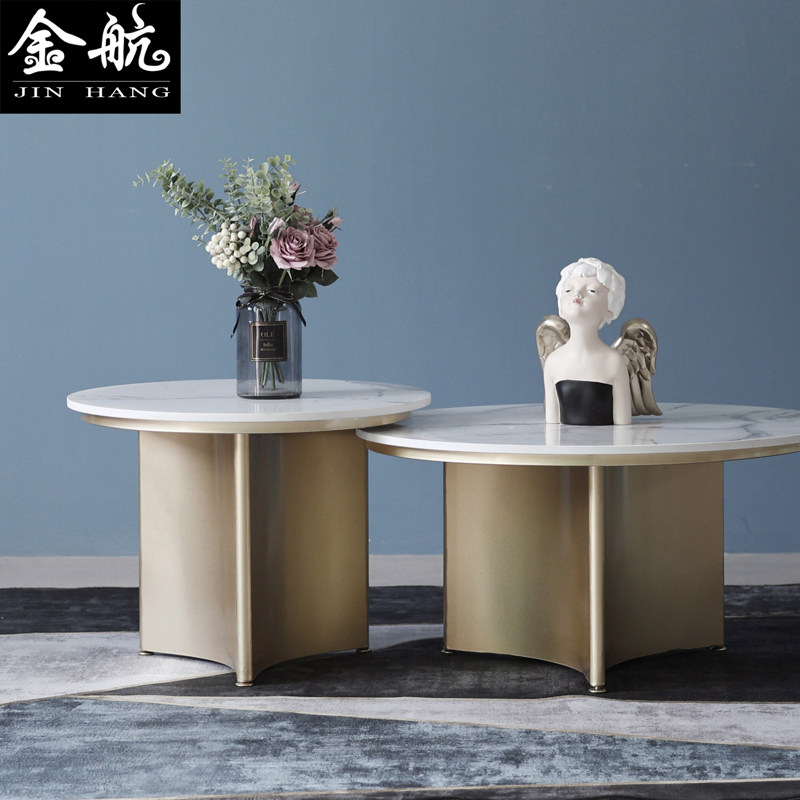 Italian slate coffee table combination, accessible luxury modern round ...