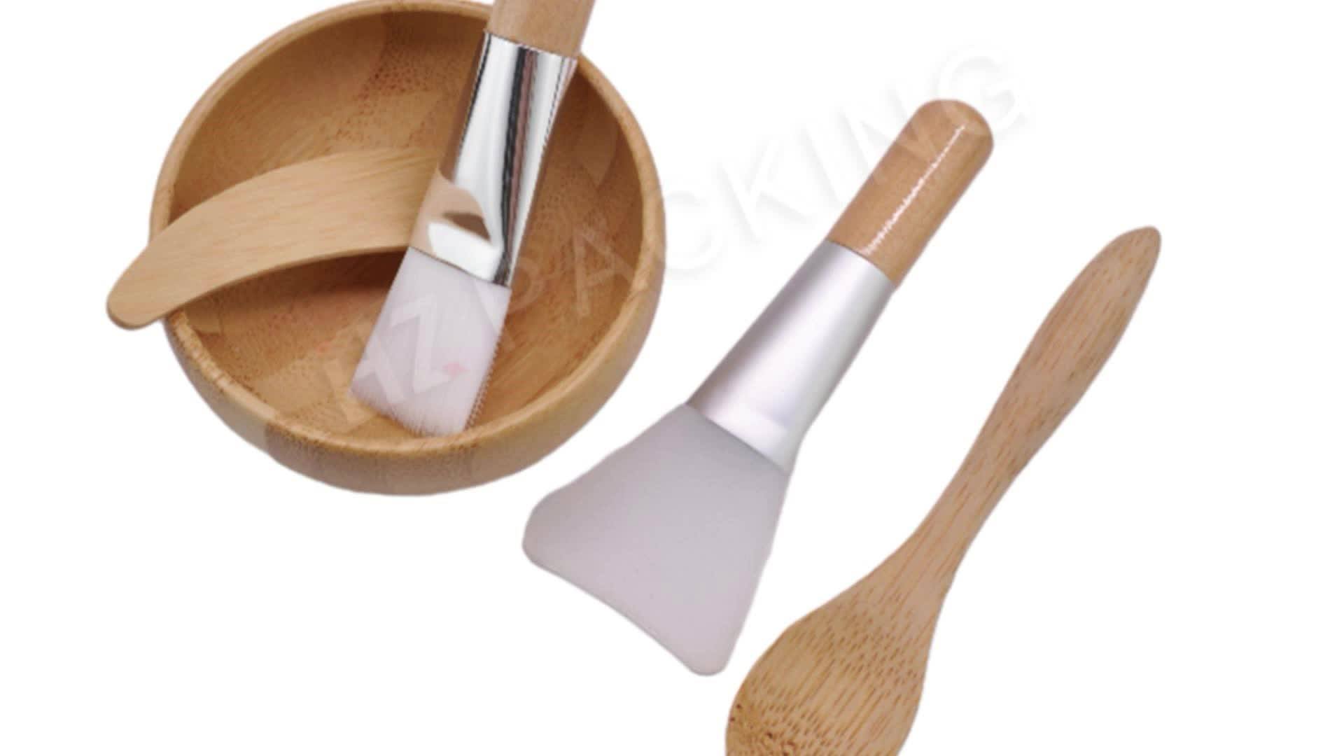 Eco Friendly Cute Mini Diy Face Skin Care Clay Cream Bamboo Mixing ...