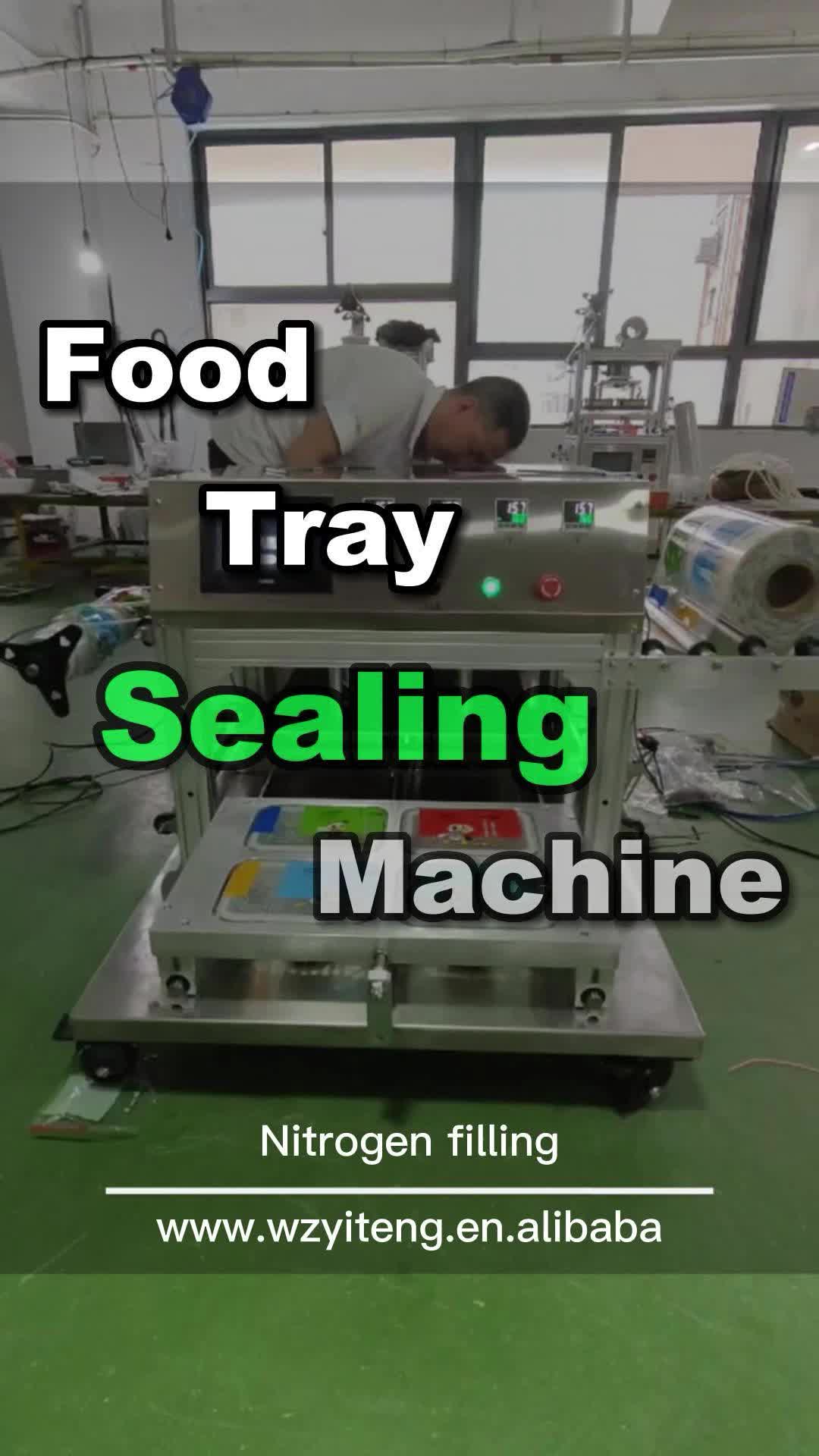 Gas Nitrogen Flushing Packaging Machine Fast Food Square Tray Sealing Machine For Plastic ...