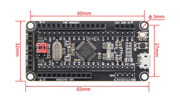 CH32F103C8T6最小系统板核心板 开发板 兼容STM32F103 直插多款屏-阿里巴巴