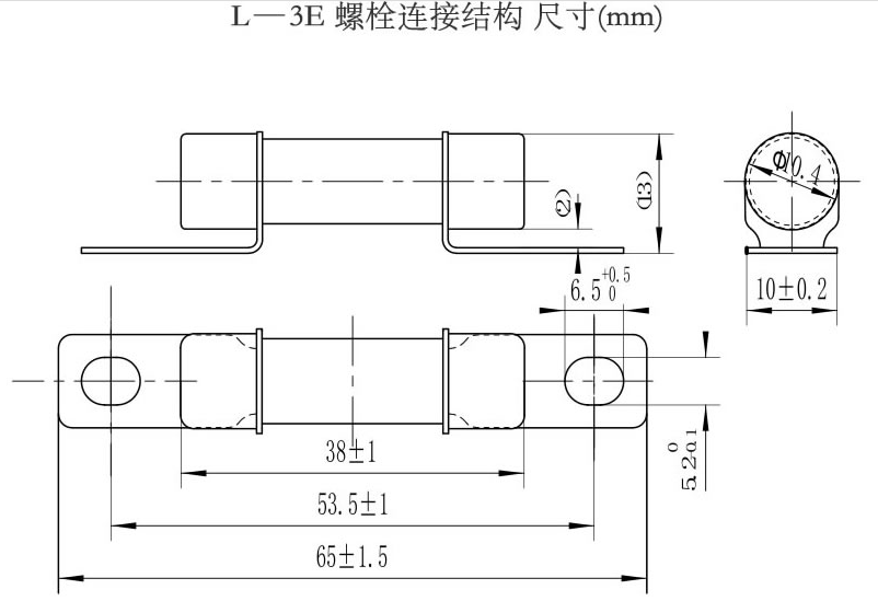 Medium-fuse fuse EV315-L-3E10A-15A-20A-30A-40A-50A 500VDC high temperature resistance