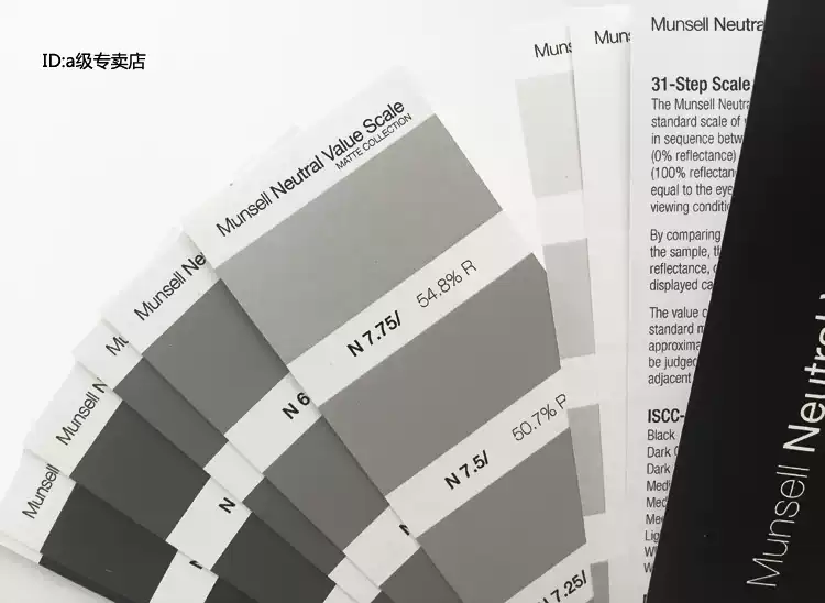 美國Munsell色卡蒙賽爾明度精選色卡國際標準灰N系列孟塞爾明度色