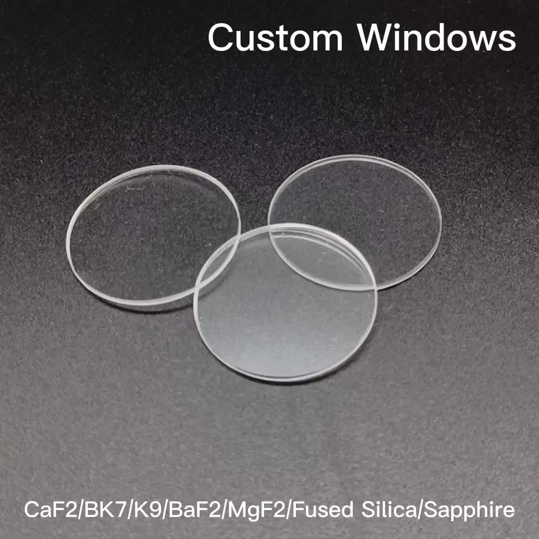 Factory Custom Optical Glass Protective Window K9/bk7/caf2/baf2/fused Silica/mgf2/sapphire Round ...