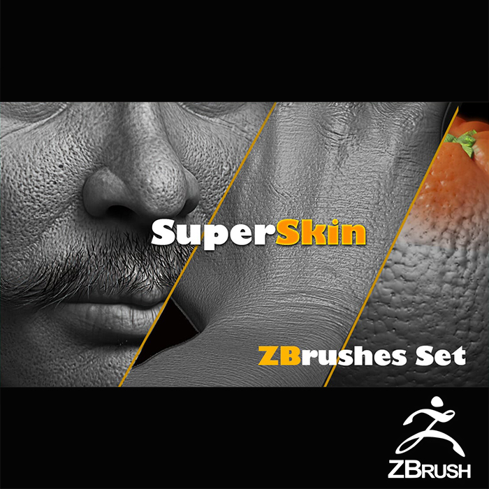 Zbrush 41组真实面部身体皮肤纹理水果表皮笔刷Super Skin-Taobao
