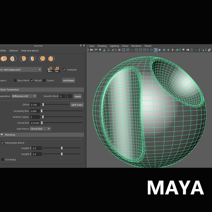 Tools Maya硬表面布尔插件HardMesh v2.36 2019-2024-Taobao Singapore