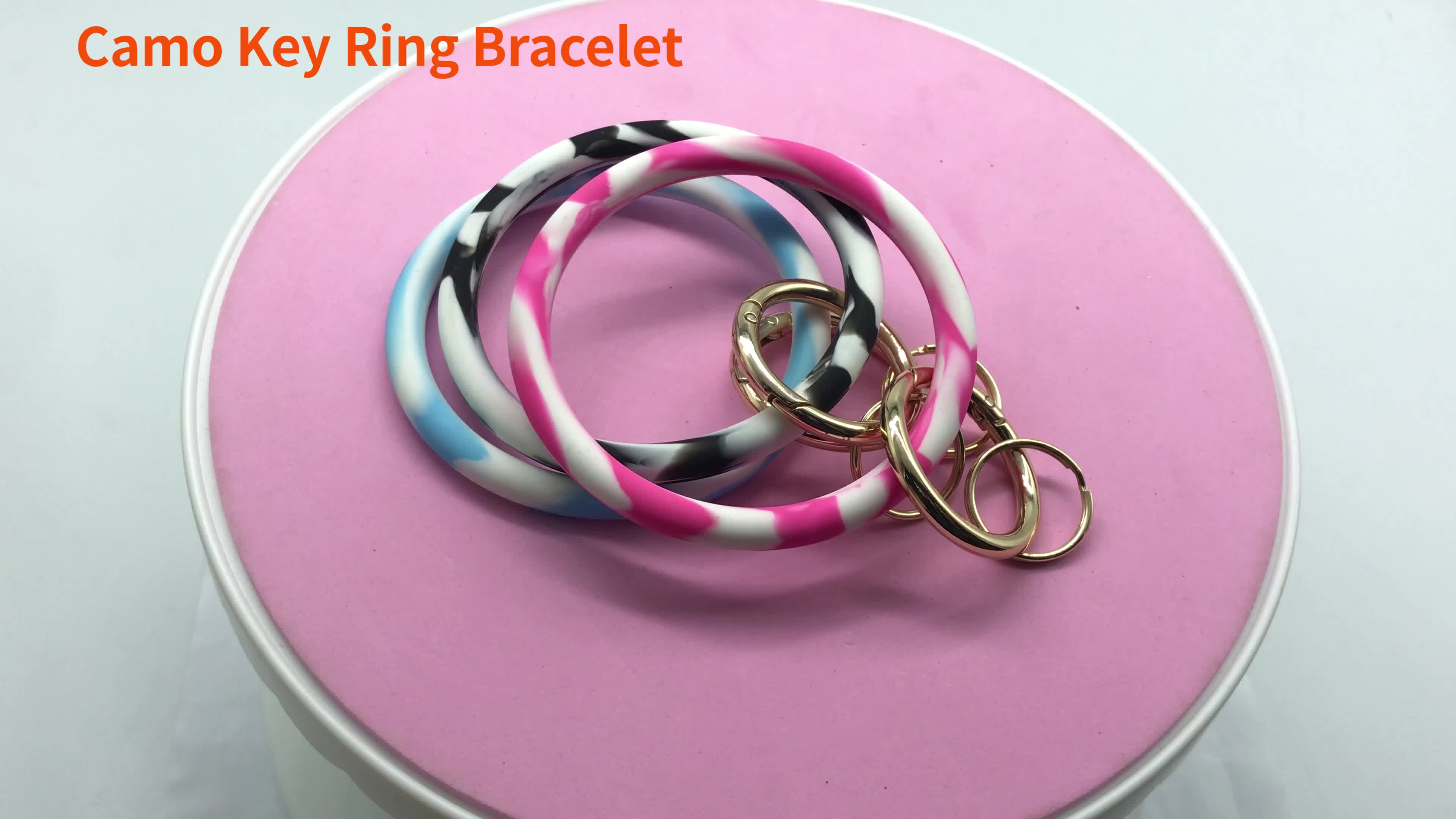 Initial Promotional Charm Silicone Bangle Key Ring - Buy Silicone Key ...