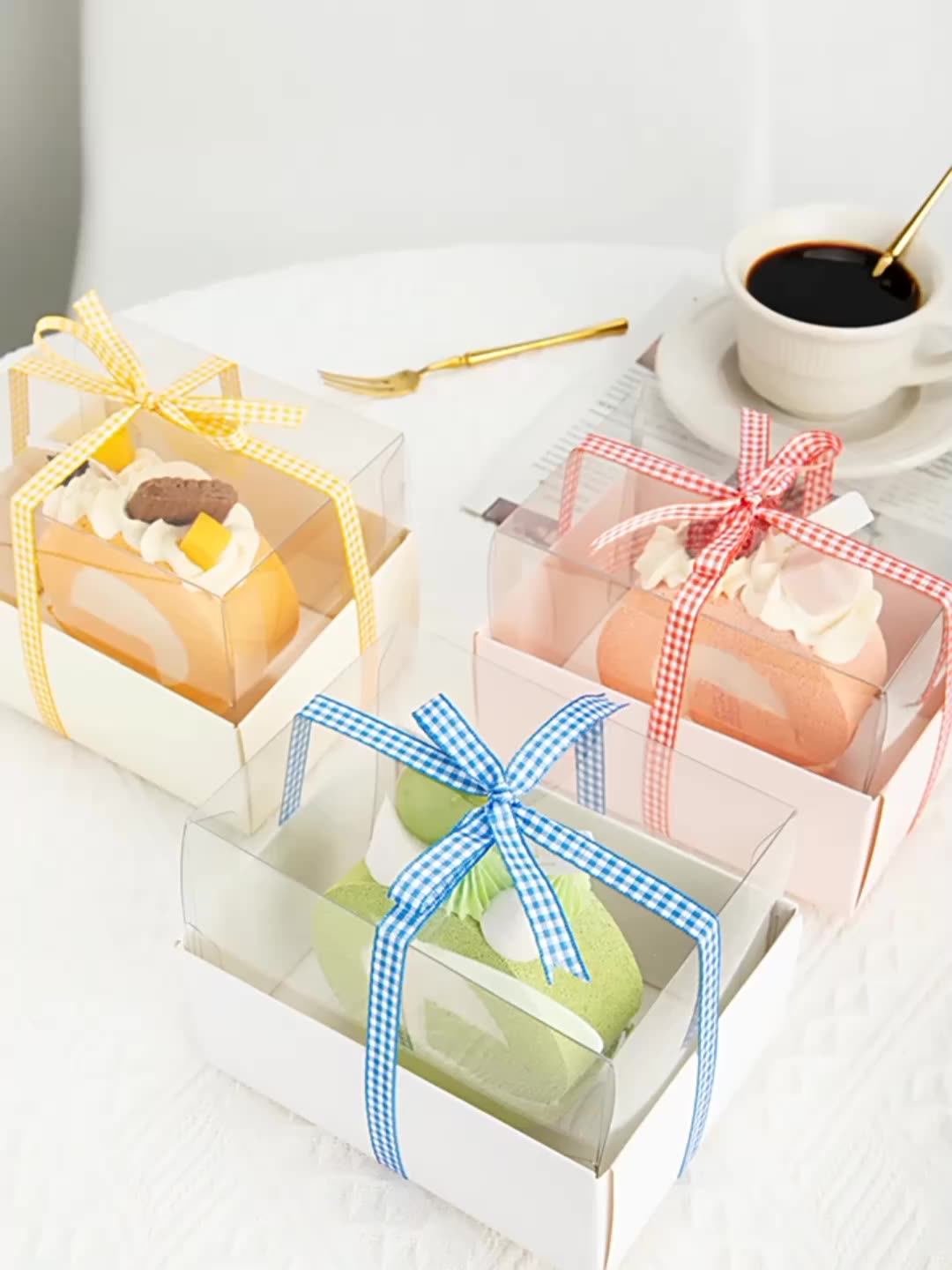 Custom Take Out Transparent Cake Dessert Packaging Box Clear Pet Small ...