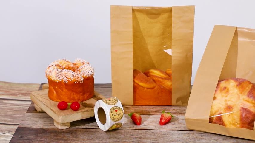 Eco Paper Bags For Bread Garlic Roll Print Micro Chees Packaging ...