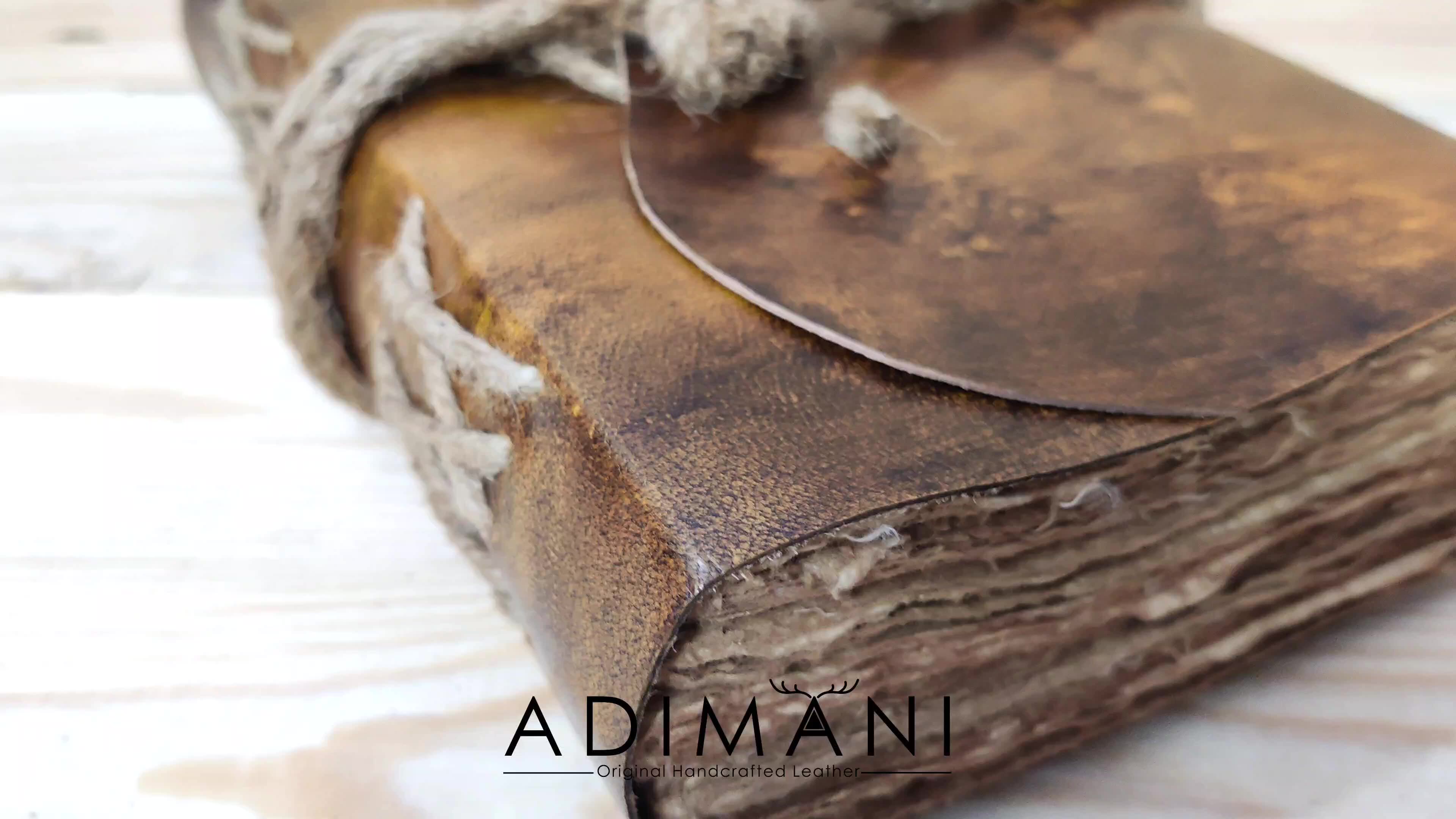 A4 Deckle Edge Vintage Paper Journal,Premium Full Grain Leather Bound ...