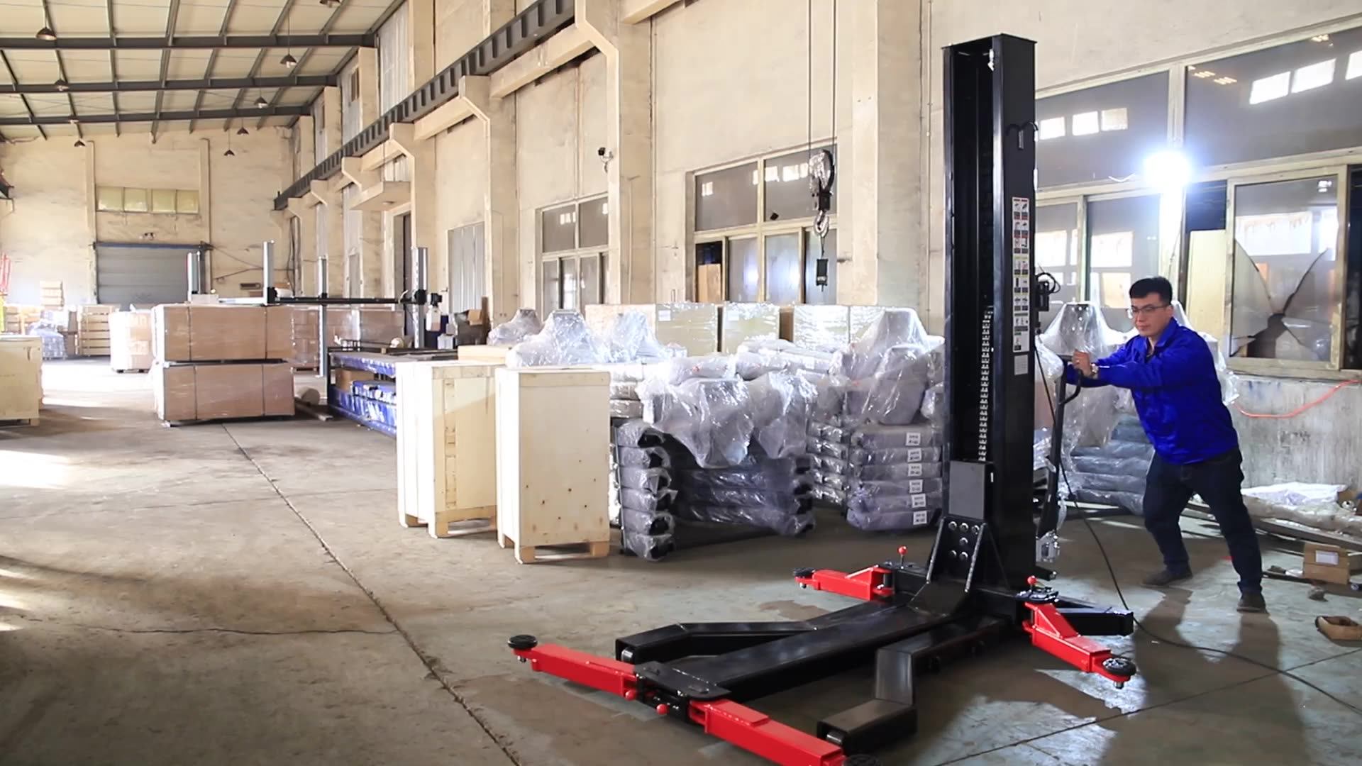 2.5t Movable Single Post Hydraulic Lift 1 Post Lift Car Lift Auto Hoist ...