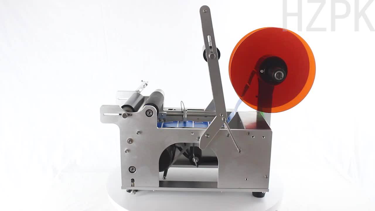 Hzpk Semi-automatic Expire Date Sticker Labeling Machine For Round ...