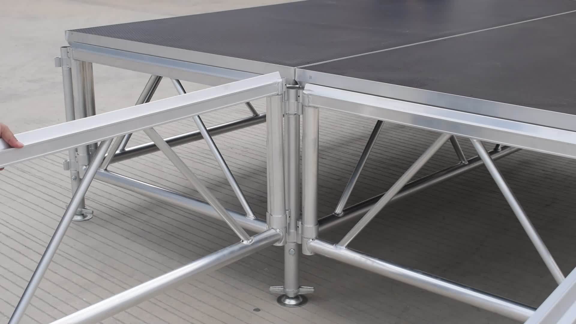 Portable Aluminum Stage With Adjustable Height 0.6-2m For Outdoor Event ...