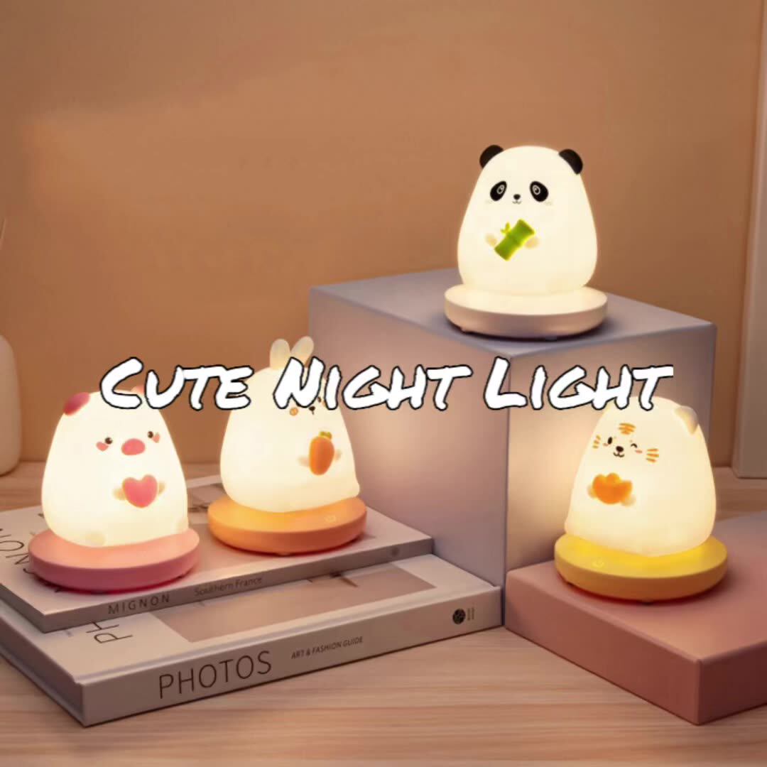 Decorations Gift Led Night Lights Sensor Control Cute Animal Rabbit ...