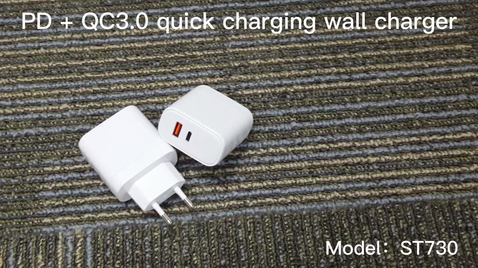 Blue Power Us Plug Pd + Qc3.0 Fast Adapter Wall Charger 5v 3a 9v 2.22a ...