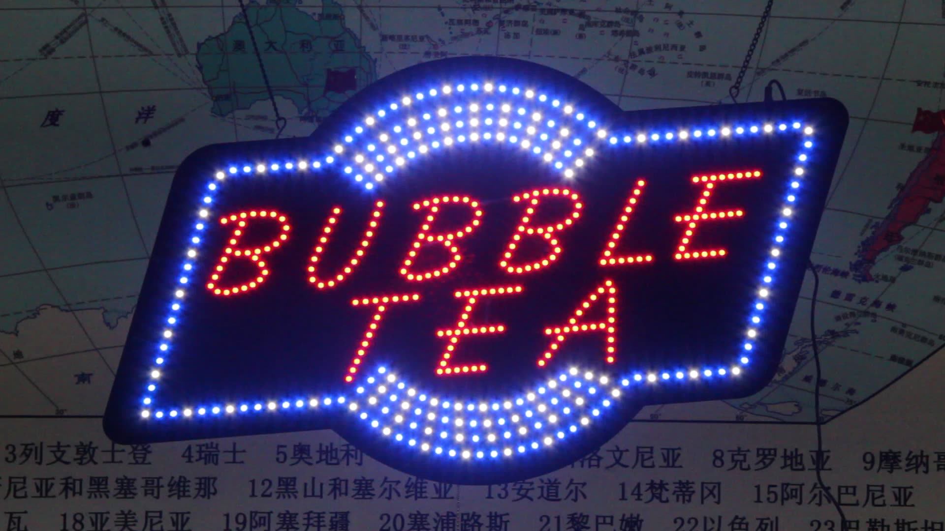 18*30 Inch Led Bubble Tea Open Sign Indoor Acrylic Billboard Led ...