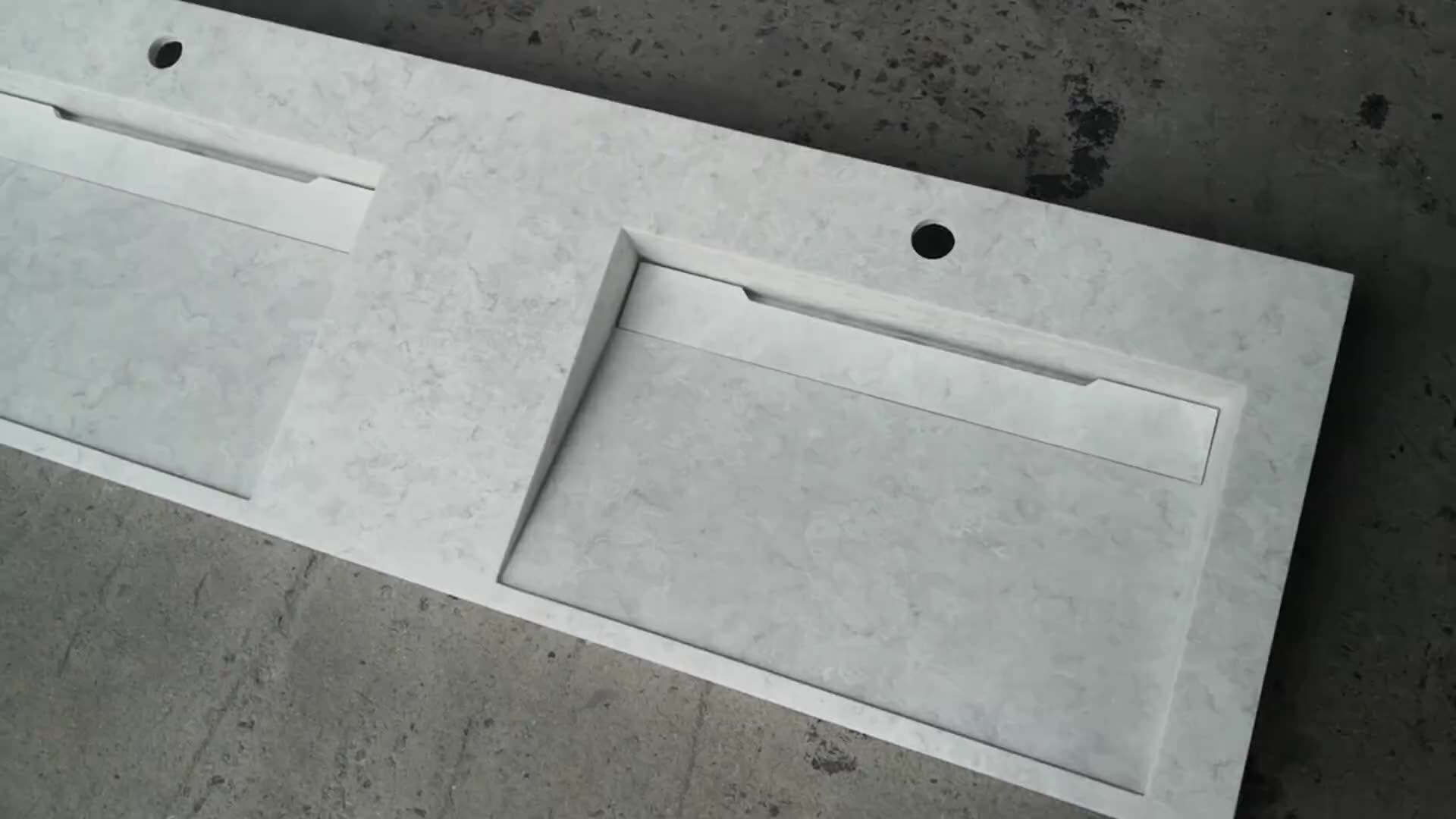 Kkr Artificial Stone Solid Surface Basin Wall Hung Marble Sink Natural ...