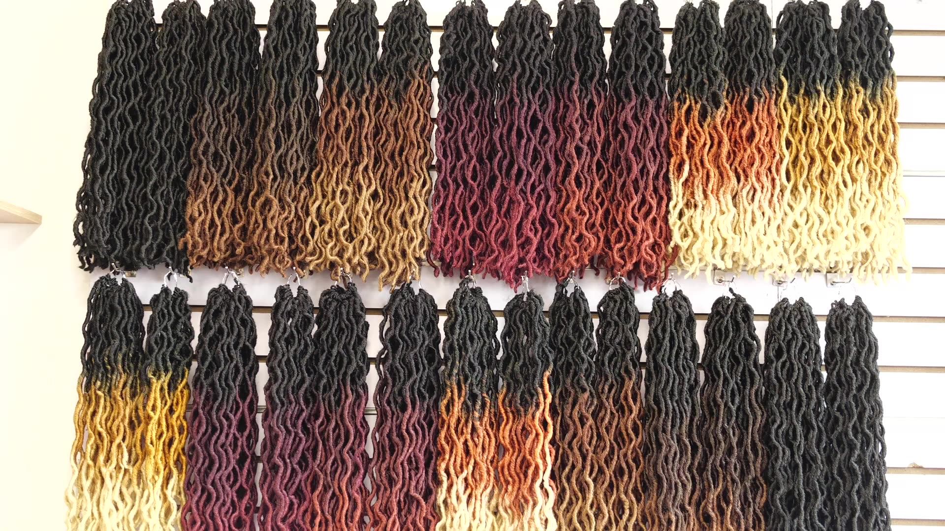 18 Inch Gypsy Locs Wavy Synthetic Braiding Gypsy Faux Locks Ombre Hair ...