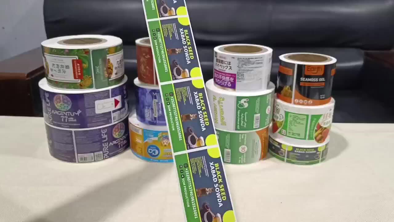 Vinyl Sticker Printing Adhesive Labels Custom Barcode Roll Label ...