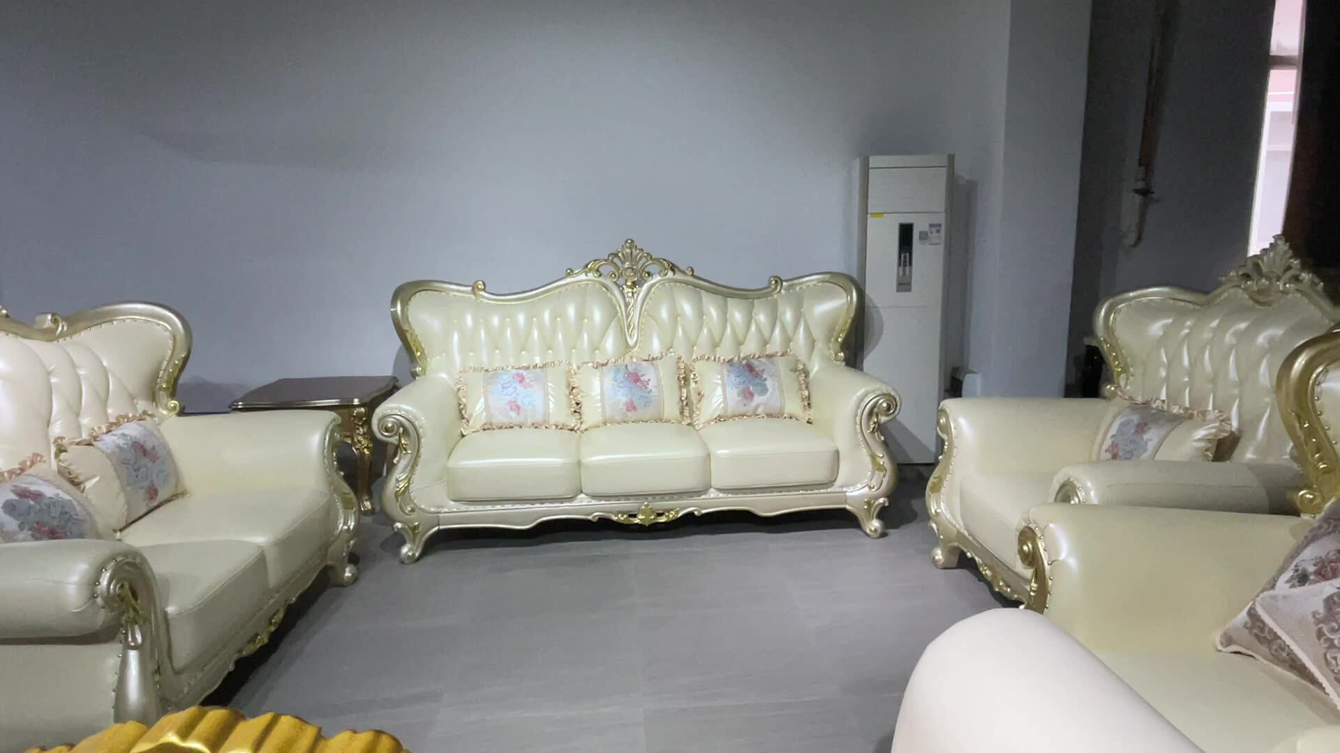 Royal European Leather Sofa 123 Combination Luxury Villa Living Room ...