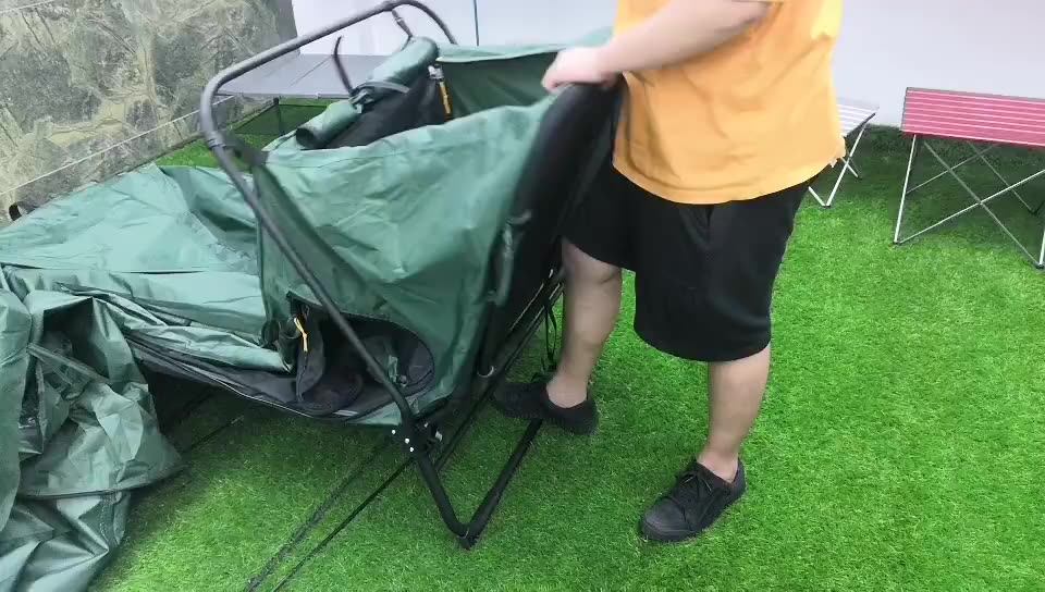 Outdoor Foldable Off-ground Camping Tent Single Person Double-layer ...