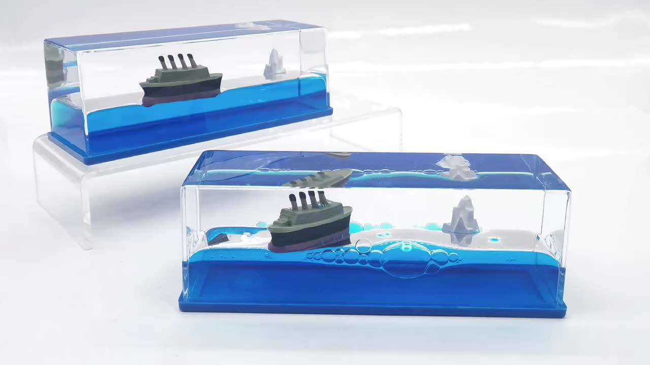 Liquid Wave Blue Water Paperweight Cruise Ship Fluid Gifts Desk Decor ...