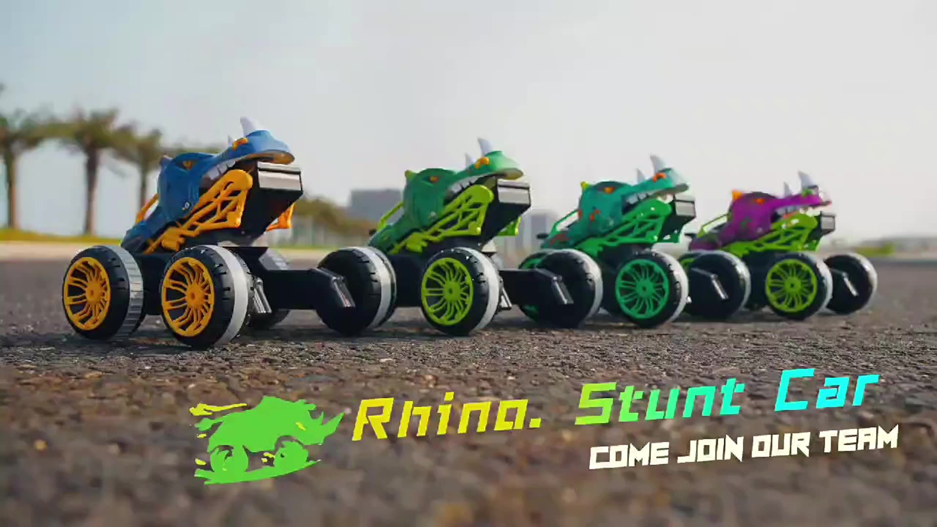 2.4ghz Remote Control Rhinoceros Stunt Car 360 Rotation Stand Drive Rc ...