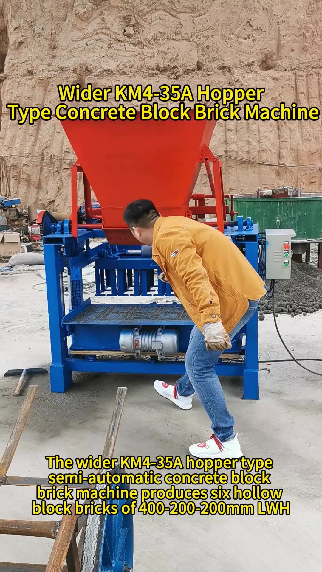 Stationary Semi-automatic 4-35a Hopper Brick Making Machine 400-200 ...