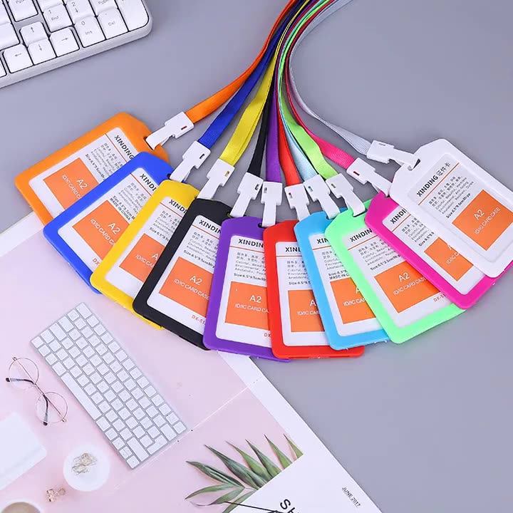 Yanguo Plastic Card Sleeve One-sided Work Card Id Card Sleeve Rope ...