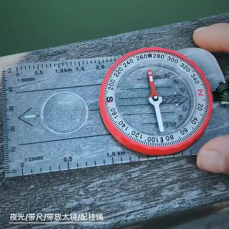 High Quality Acrylic Compass Map Scale Ruler Keychain Luminous Folding ...