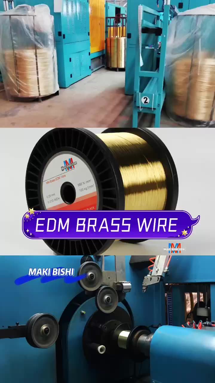 Top Quality Edm Consumables 0.25mm Din160 8kg /spool Edm Brass Wire For ...