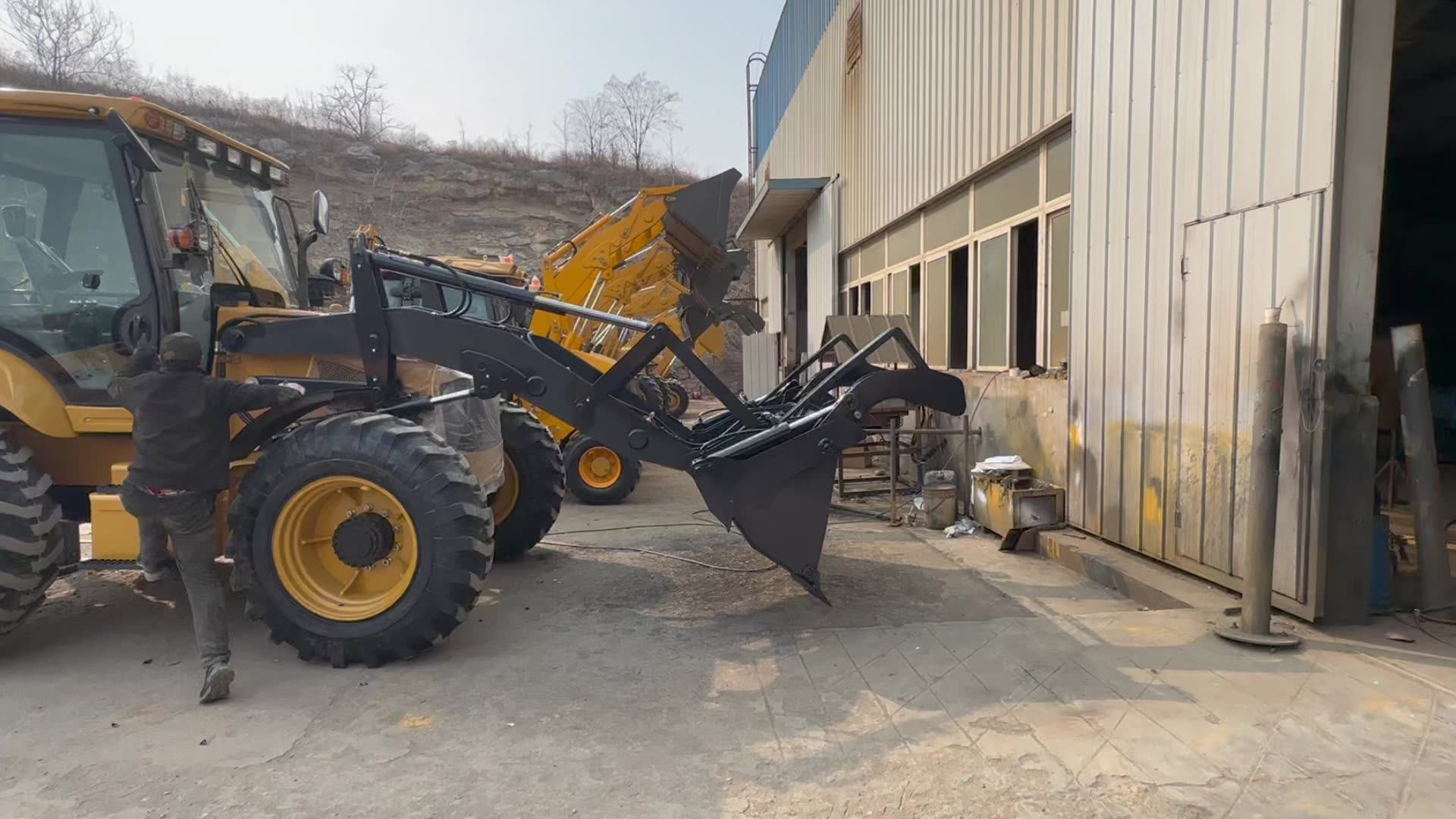 Mini Backhoe Loader Digger Excavator Machine Mini Telescopic Wheel Back ...