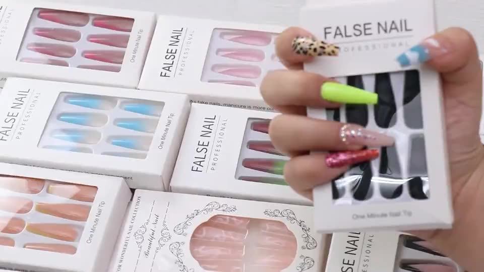 Custom Design And Package Press On Nails Private Label Artificial ...