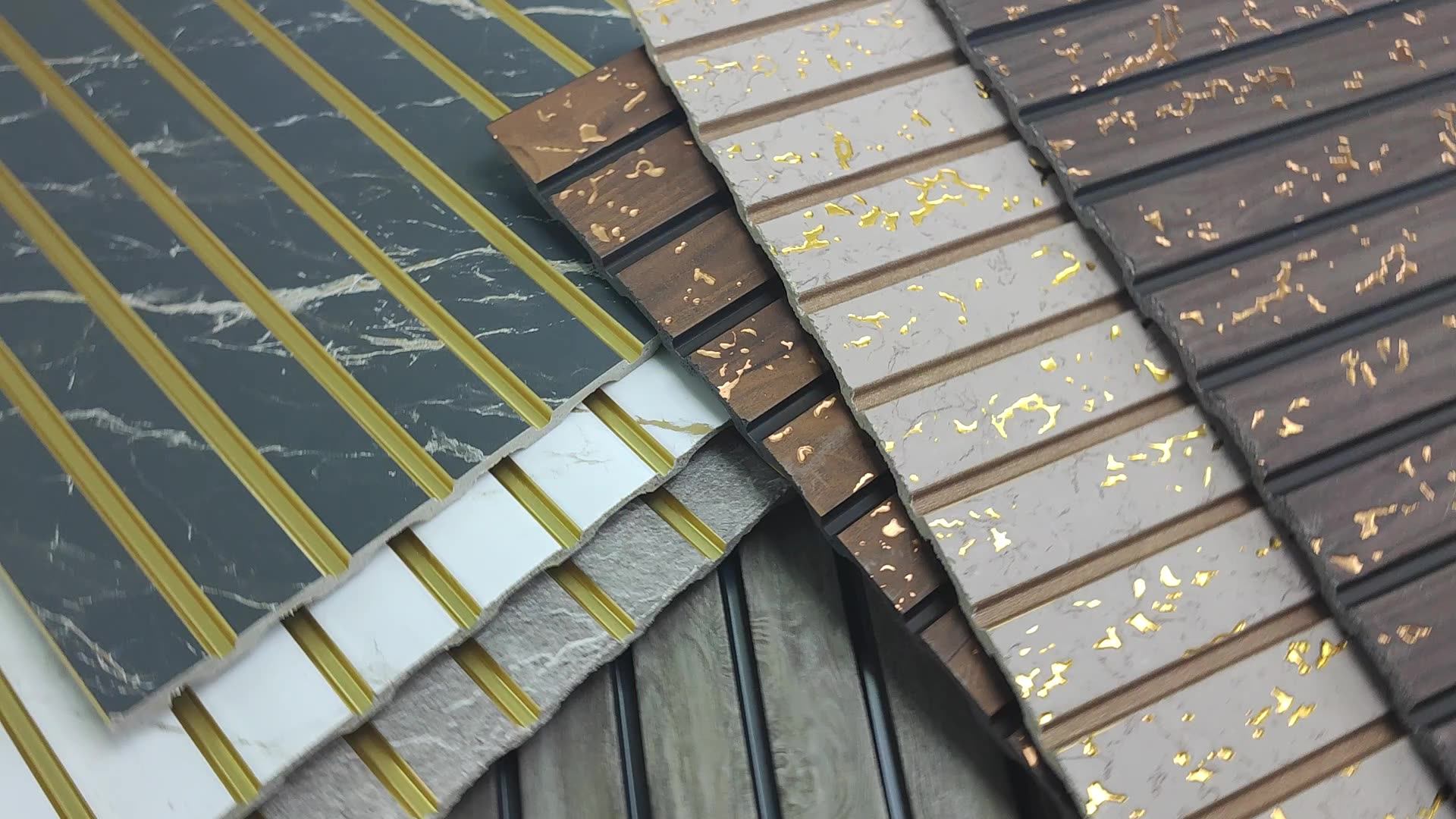 300mm Easy Pack Fluted Sound Proof Pvc Marble Pu Interior Decorative ...