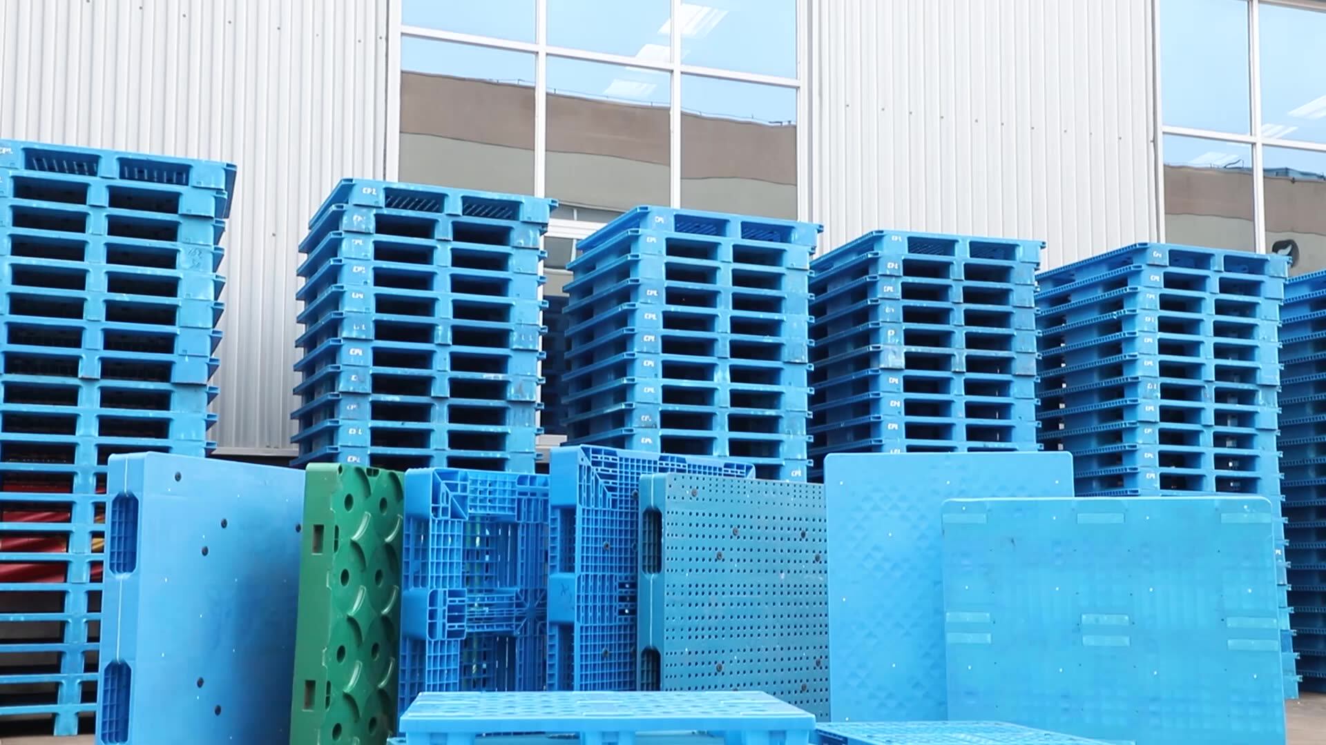 Heavy Duty Plastic Flat Nine Feet Hdpe Blue Pallet Warehouse Industry ...