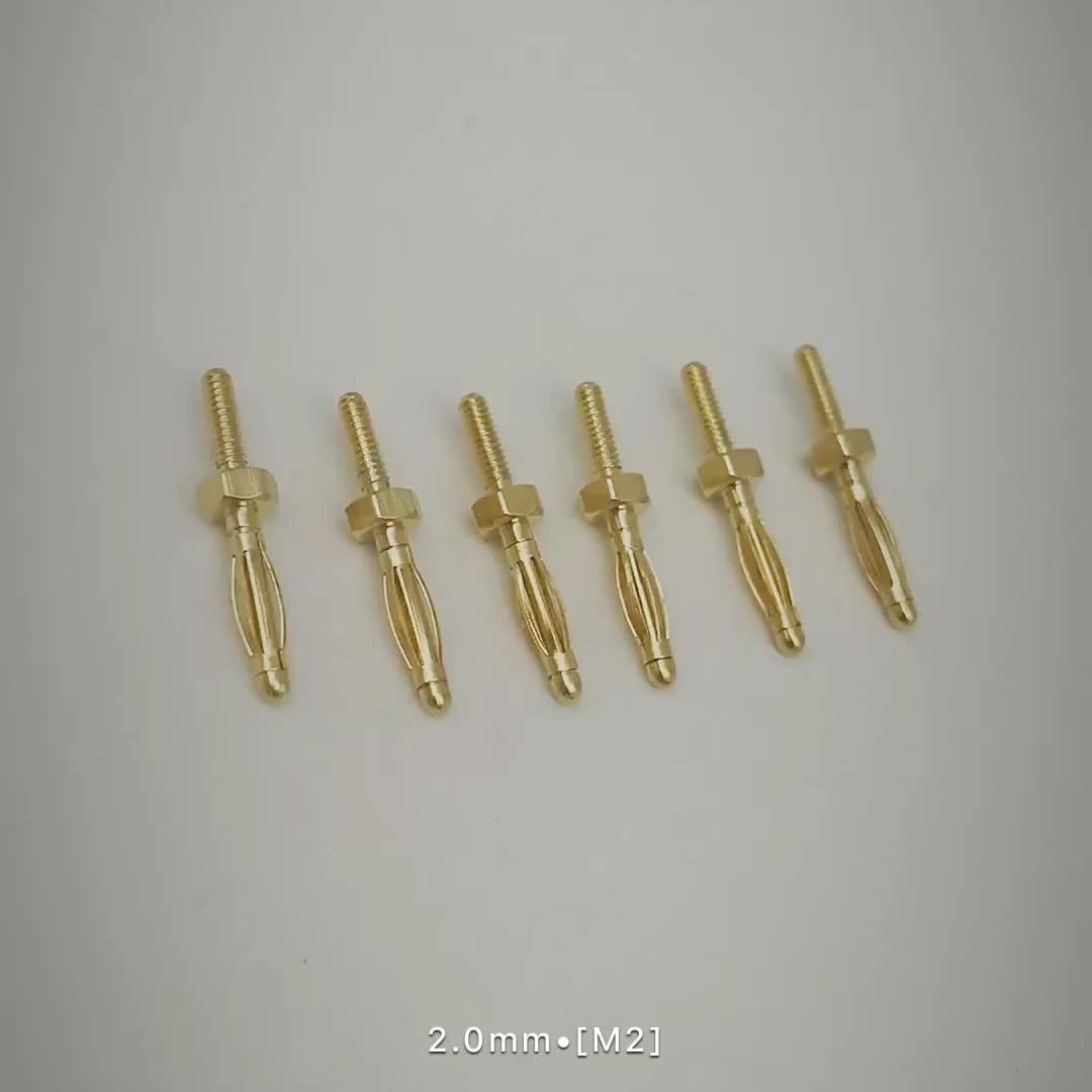 Onlyoa Custom Gold Plated Copper 2mm Hex Banana Plug M2 Thread - Buy ...