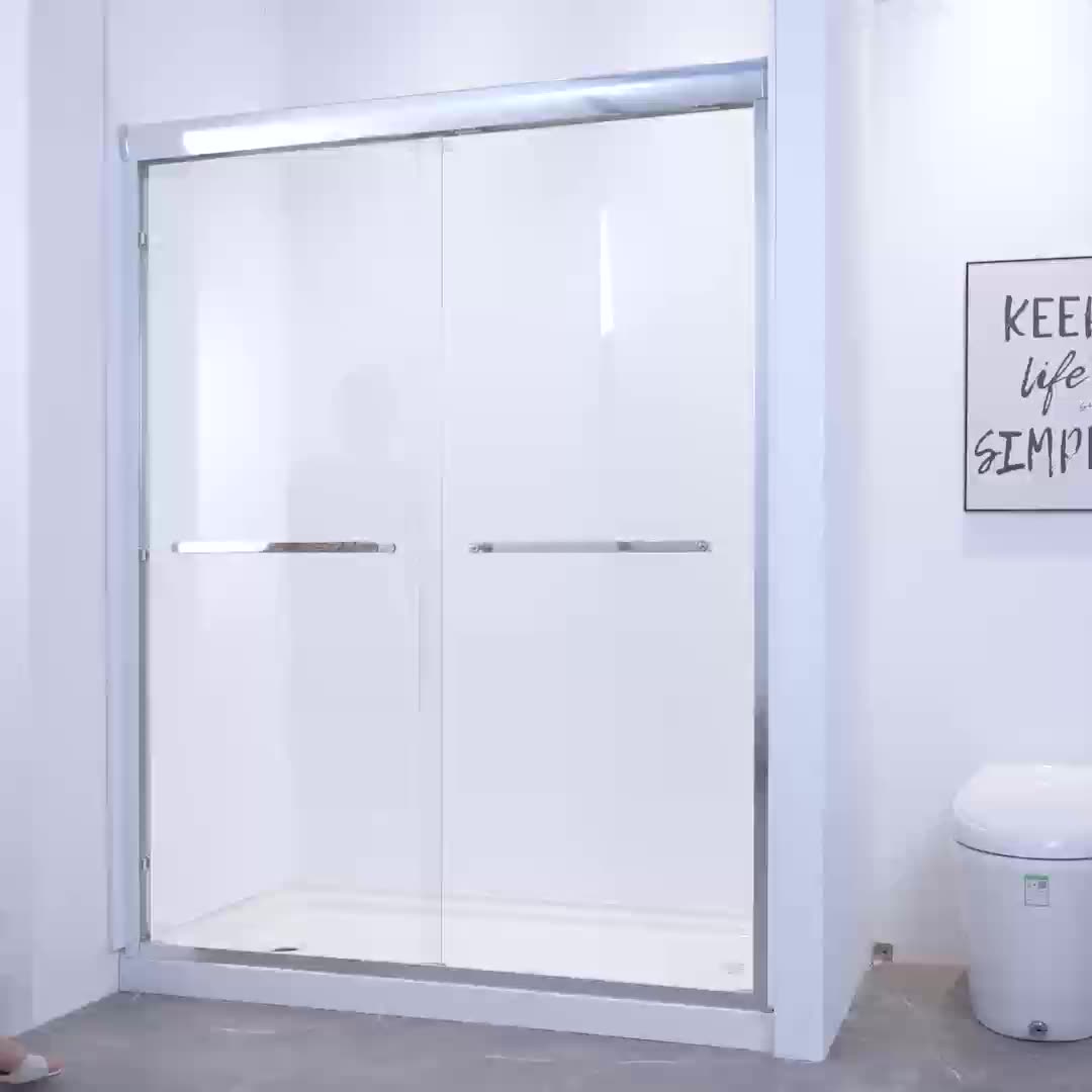 Cheaper Price Aluminum Framed Shower Door Double Sliding Bathroom Glass Shower Screen - Buy ...