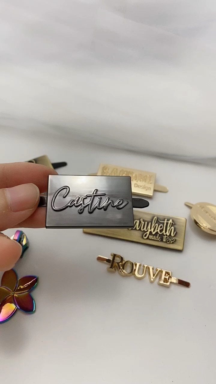 Custom 3d Plate Engraved Shoes Bag Design Tags Letters Metal Name Tags ...