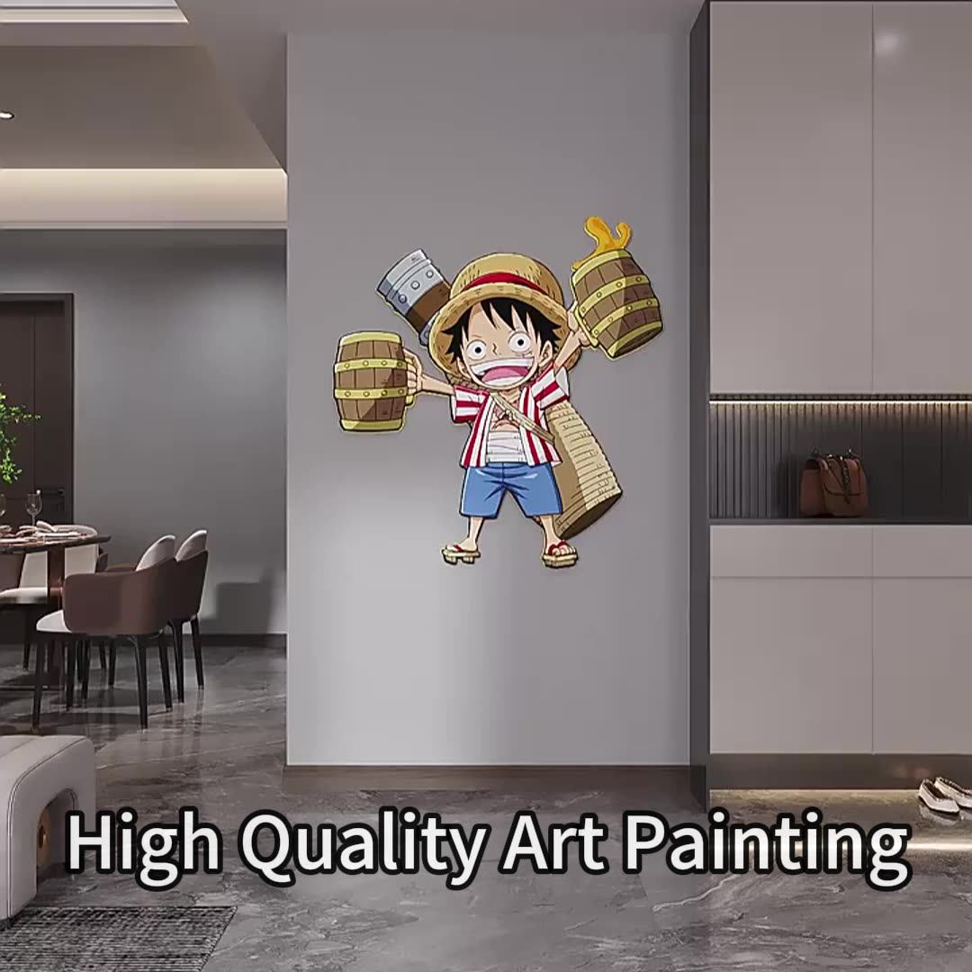 Anime Cartoon Decorative Creative Wall Art With Led Light Children's ...