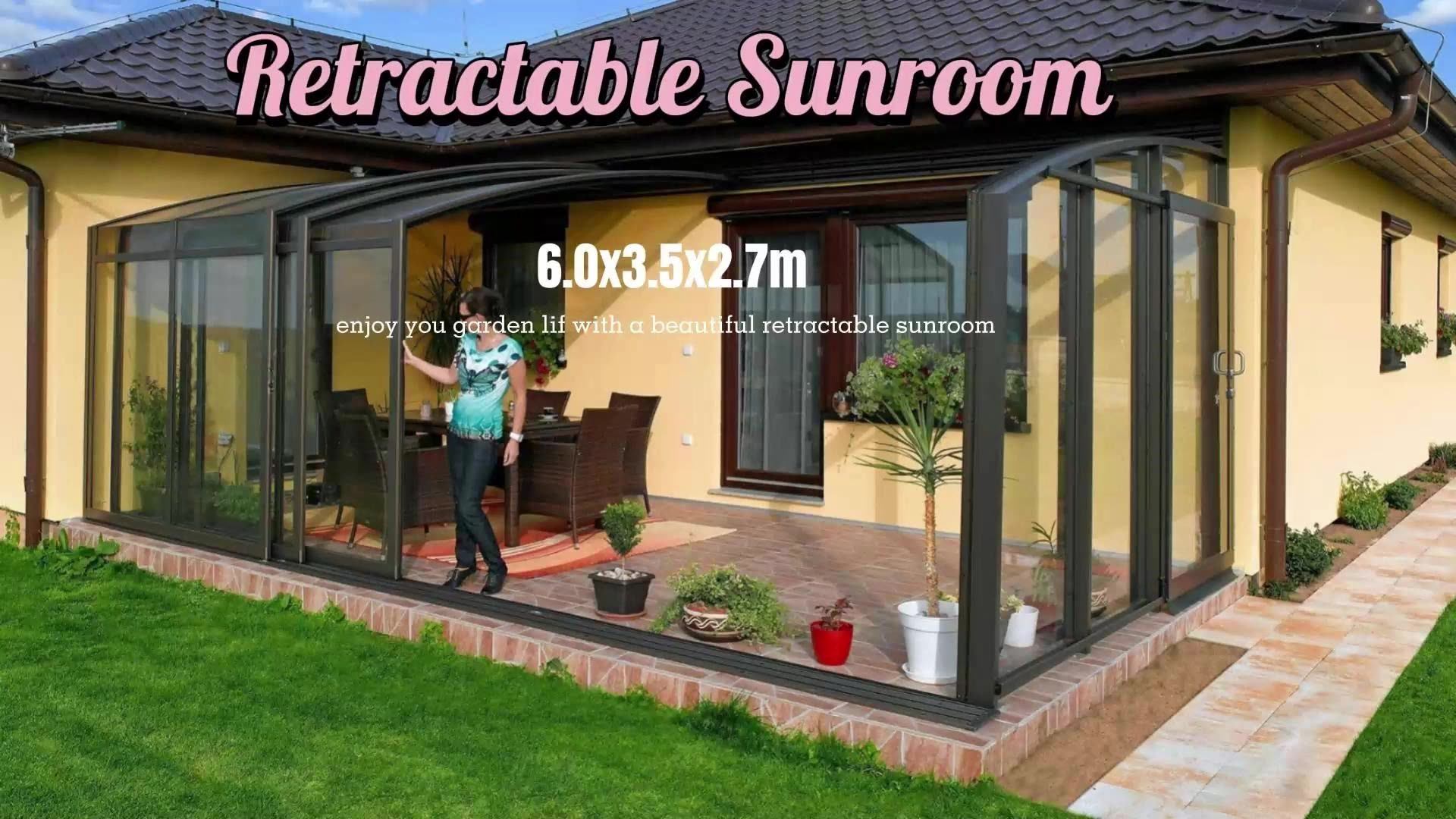 Luxury Conservatory Aluminium Glass Sunroom Retractable Sunroom For ...