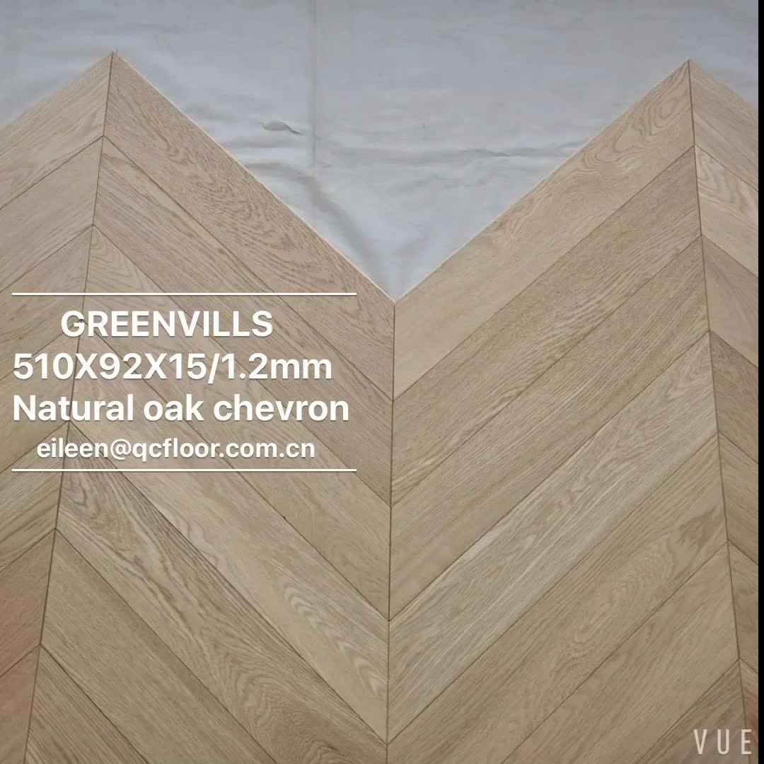 Oak Wood Flooring 45 Degree Herringbone Natural Look European White Oak ...