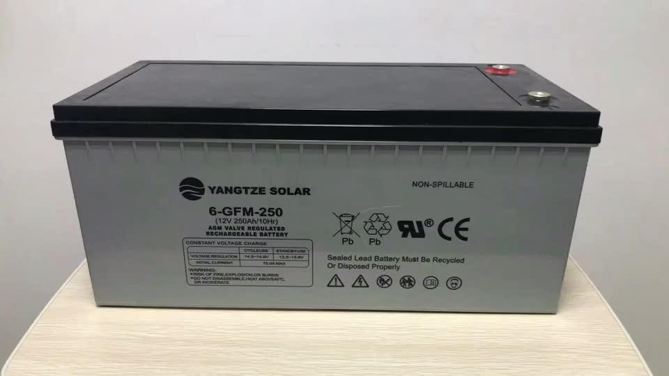 Yangtze 12v 250ah Lead Acid Gel/agm 10hr/20hr Solar Batteries - Buy Agm ...