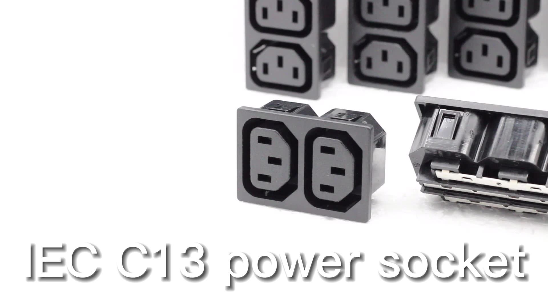 Iec 60320 C13 Snap-in Universal Wall Socket For Ups Pdu Multiple Power ...