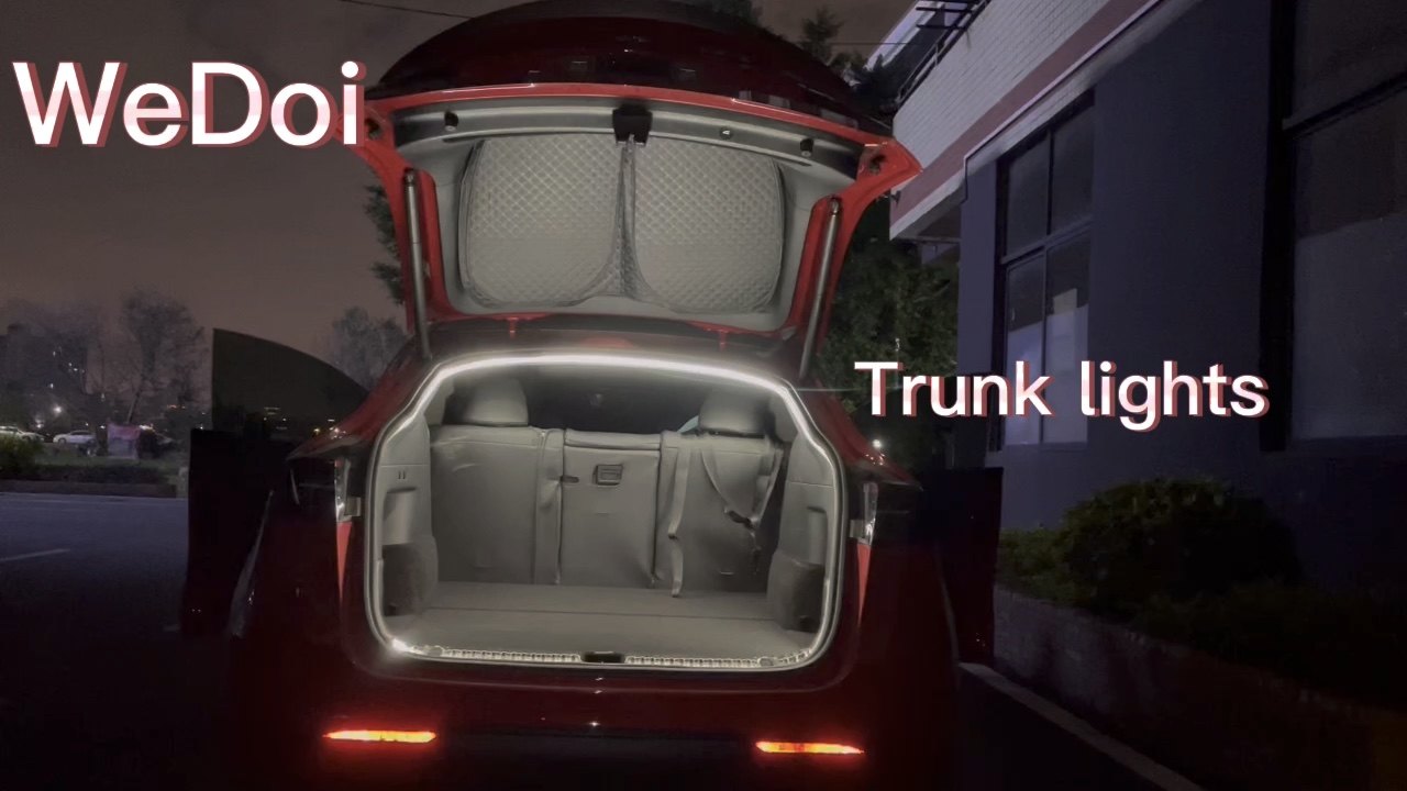 For Tesla Model Y Led Light Bars Frunk Trunk Box Car Door Welcome ...