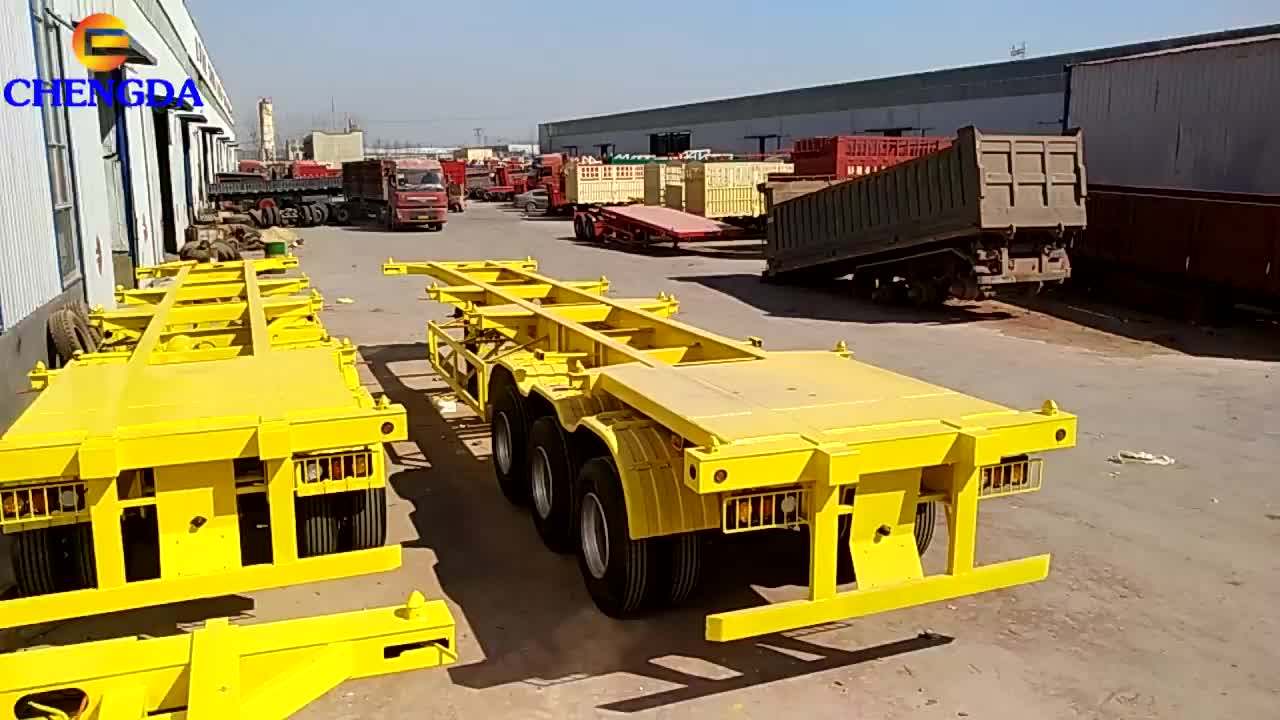 3axles Tri--axles Shipping Container Transport 40ft 20ft 40ton Skeleton ...