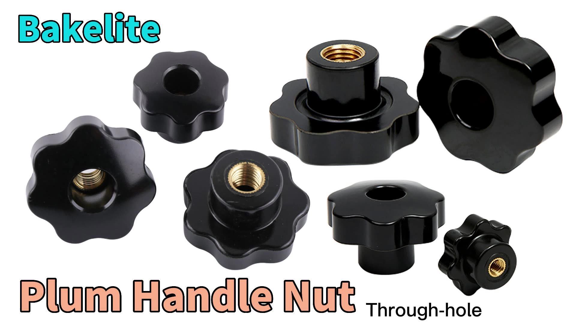 M4 M5 M6 M8 M10 Female Thread Star Handle Nut Knobs Black Plastic Screw ...