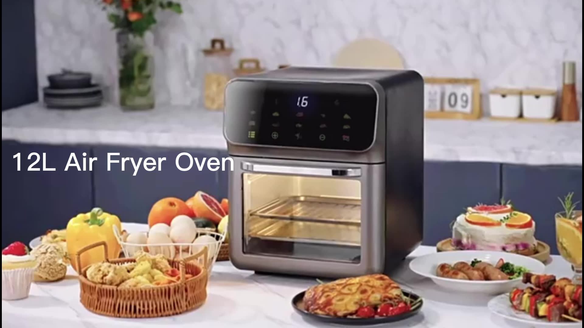 12l Multifunctional Air Fryer Oven With Rotisserie And Dehydrator 17 ...