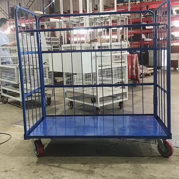 Metal Mesh Cage Storage With Wheels Stainless Still Security Storage ...
