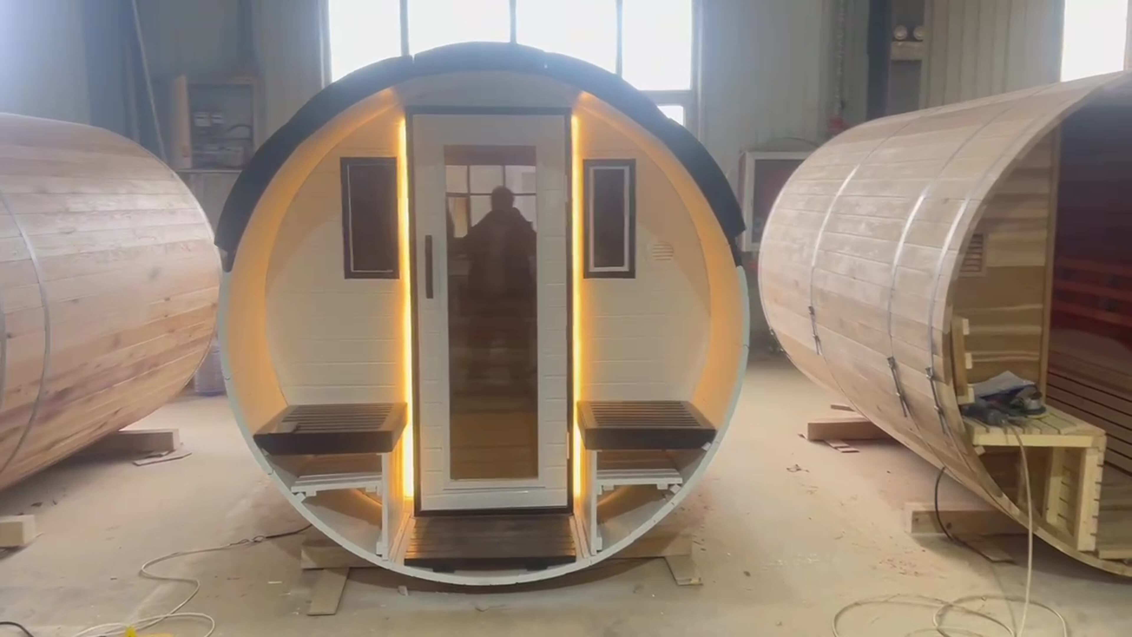 Jtt Outdoor Wood Fired Barrel Sauna Traditional Dry Steam Outdoor Sauna ...