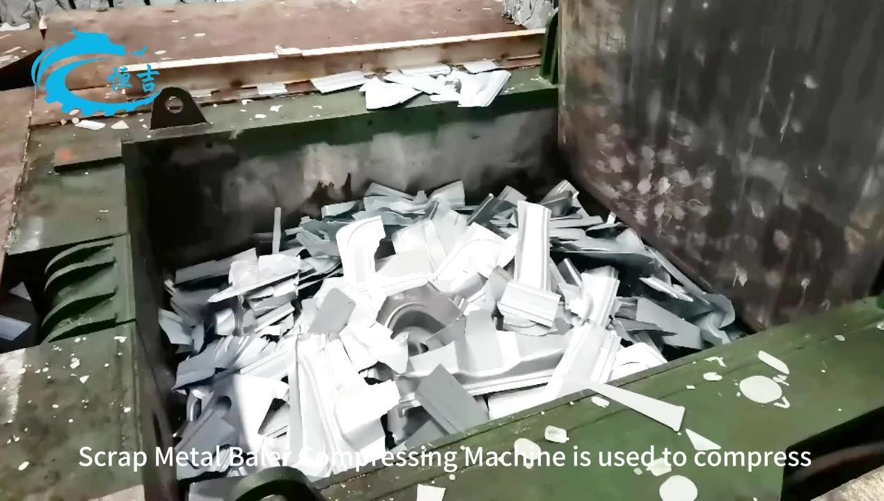 Horizontal Hydraulic Scrap Metal Chip Compactor Recycling Scrap Metal ...