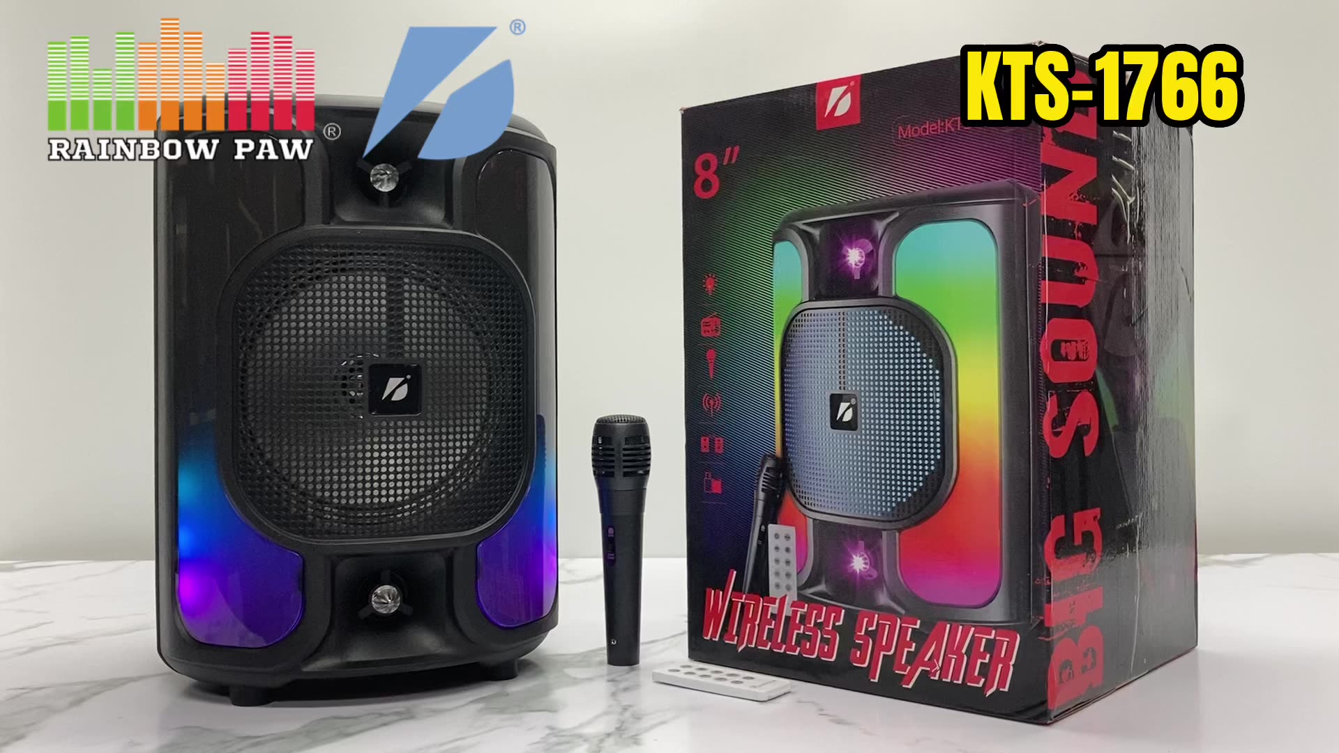 Kts-1766 Party Portable Bt Kts Speaker Wireless 8 Inch Speaker Outdoor Karaoke Speaker With ...
